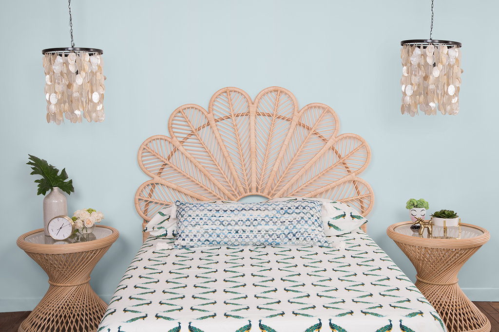 Rattan Petal Headboard Natural, Queen - Tropical - Headboards - by ...