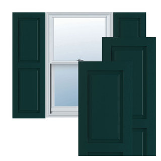 True Fit PVC Bungalow Fixed Mount Shutters, Pair, Starless Night Blue ...