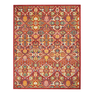 Nourison Home 8'x10' Allur Red Multi-Color Area Rug, 7'10"x9'10 ...