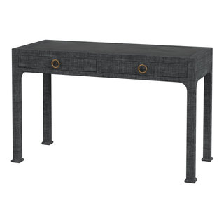 Chatham Raffia and Wood 2- Drawer Desk - Transitional - Desks And ...