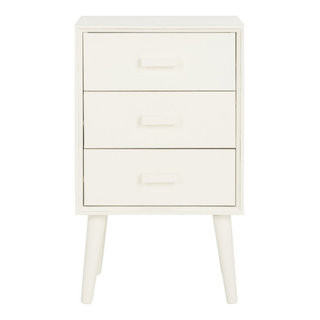 Mona 3 Drawer Chest, Antique White - Midcentury - Side Tables And End ...