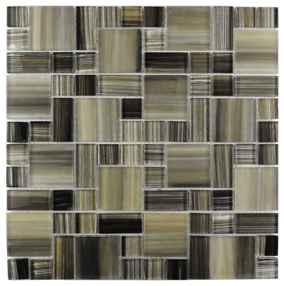 Handicraft II 12"x12" Glass Magic Mosaic Tile,Black Sea, Single Sheet ...
