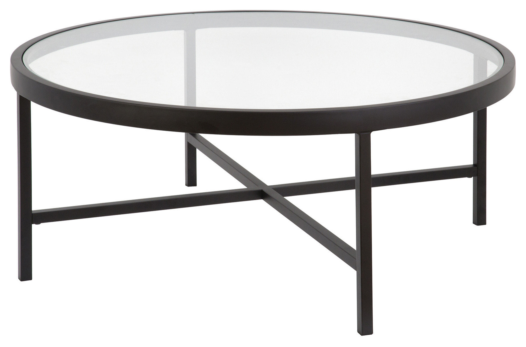 36" Black Glass Round Coffee Table - Transitional - Coffee Tables - by ...