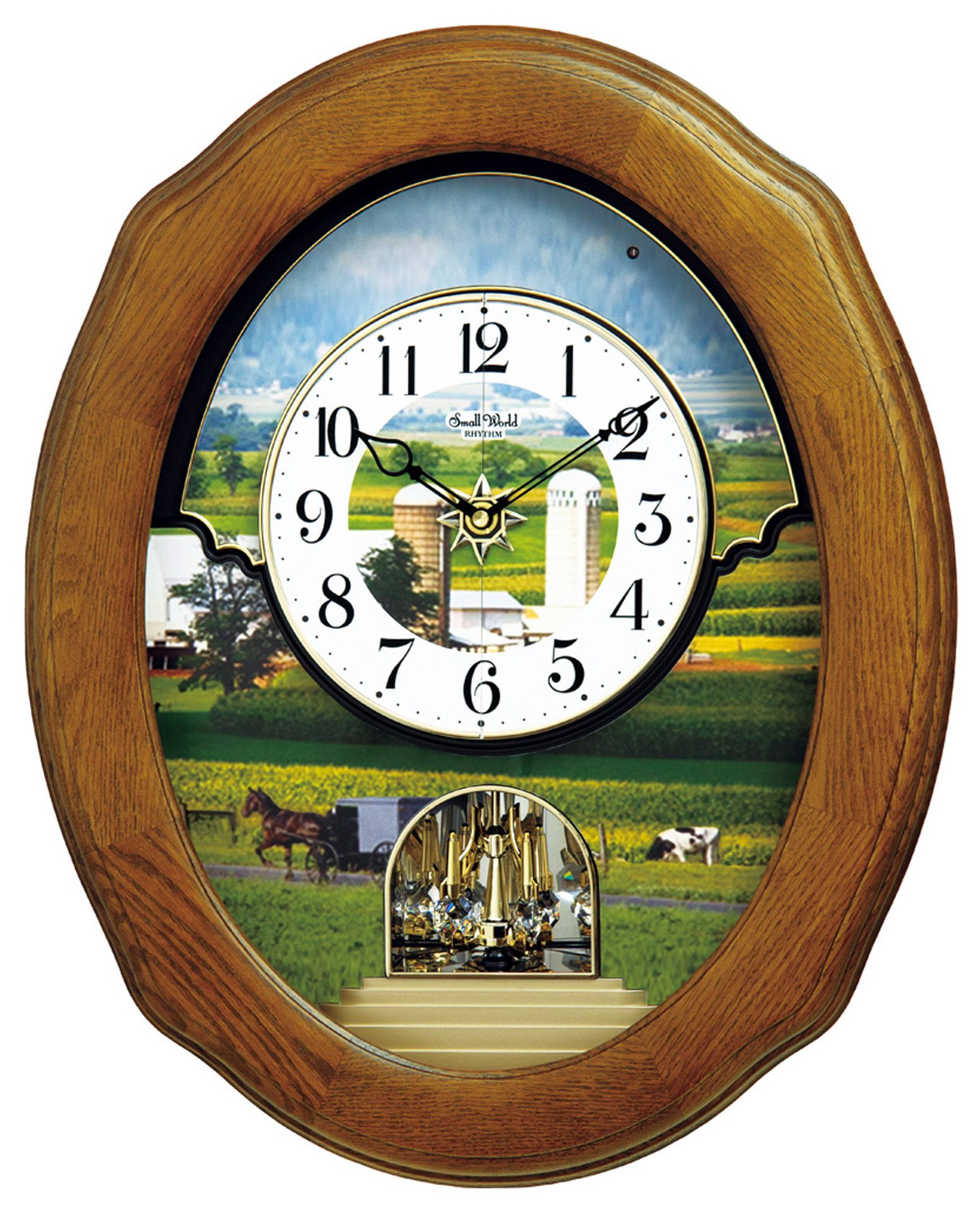 Rhythm's Joyful Harvest Magic Motion Wall Clock - Farmhouse - Wall ...