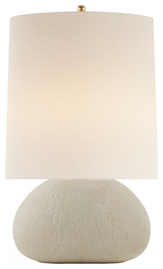 Sumava Medium Table Lamp, 1-Light, Marion White, Linen Oval Shade, 26.5 ...