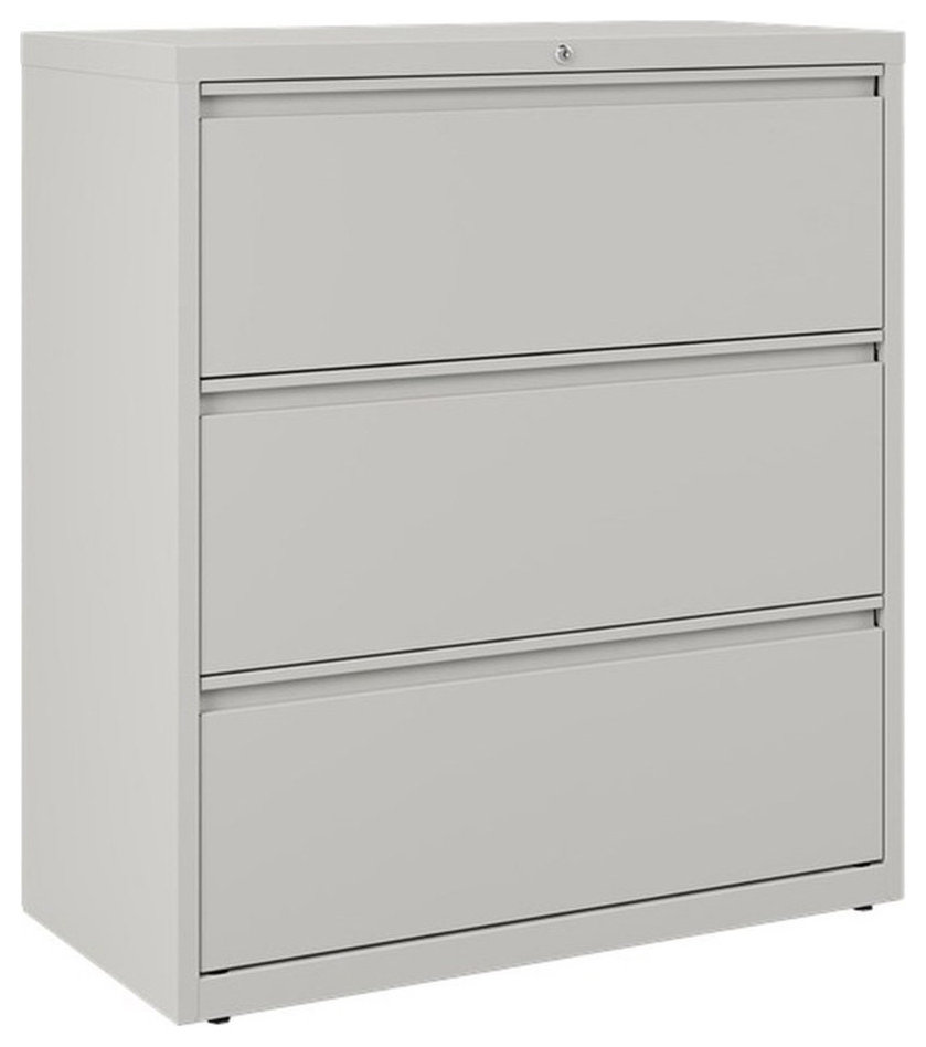 Hirsh 36" Wide 3 Drawer Metal Lateral File Cabinet - Light Gray - 2 ...
