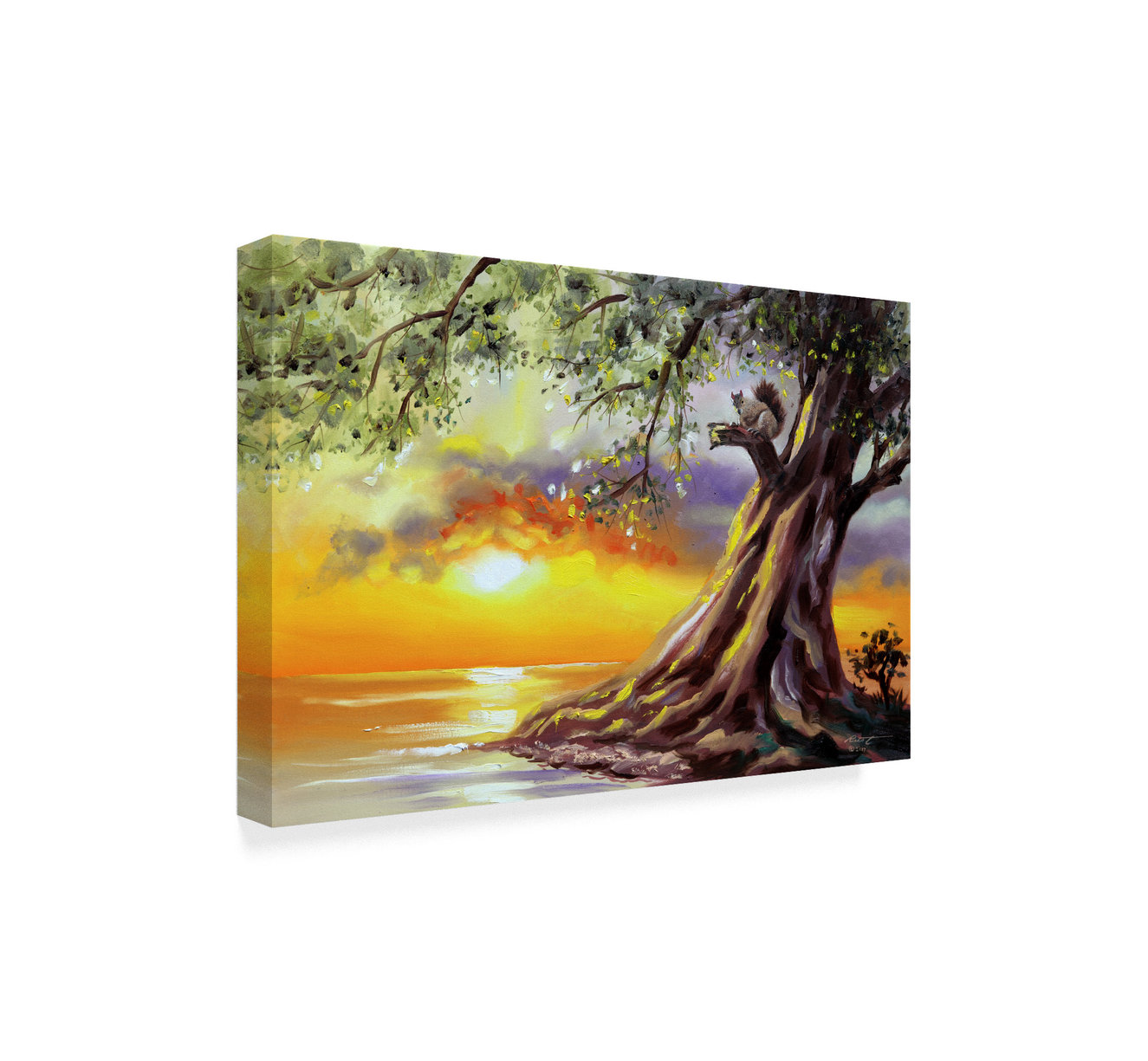 D Rusty Rust 'Squirrel In The Tree' Canvas Art, 19"x12" - Rustic ...