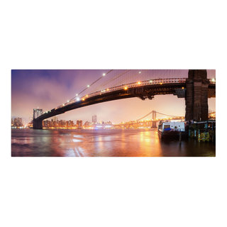 'Brooklyn Bridge Pano 1' Canvas Art by Moises Levy, 6" x 19 ...