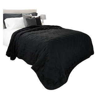 Solid Color Quilt by Lavish Home Twin, Black - Contemporary - Quilts ...