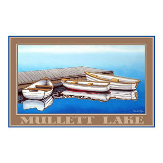 David Linton Mullett Lake Summer Fog Art Print, 24"x36" - Contemporary ...
