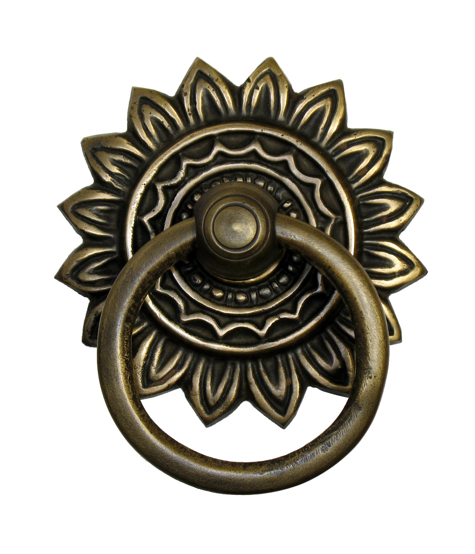 Ring Pull With Sunburst Backplate - Traditional - Cabinet And Drawer ...