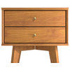 Abby 2 Drawers Amber Walnut Nightstand (Set of 2) - Midcentury ...