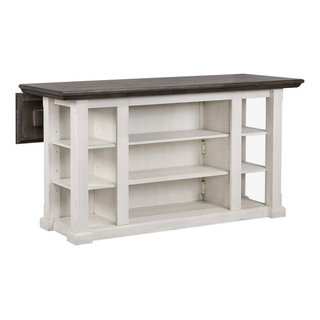 3PC Fully Assembled 71 Dropleaf Kitchen Island Set w 2 Backless Stools ...