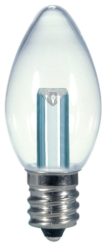 Satco 0.5W C7 Torpedo Clear, E12 Candelabra Base Led Light Bulb - 2700K ...