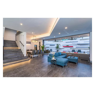 Sherman Oaks Hill cut & New construction custom house - Modern - Living ...