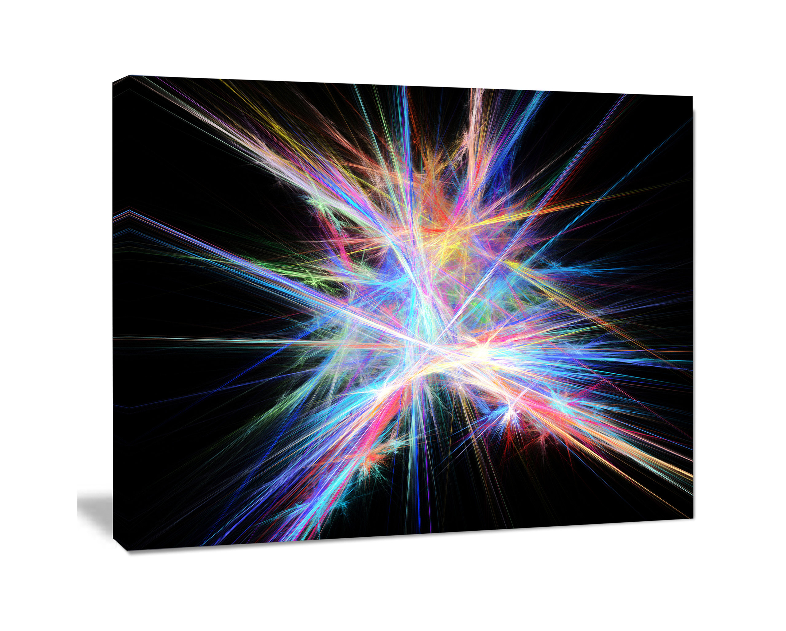 Light Blue Spectrum of Light, Abstract Canvas Art Print, 20"x12"x1 ...