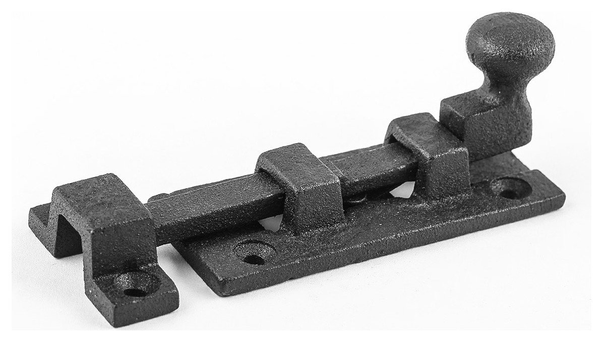 Black Wrought Iron Slide Bolt 3.5" Wide Rustproof Finish Door Bolt ...