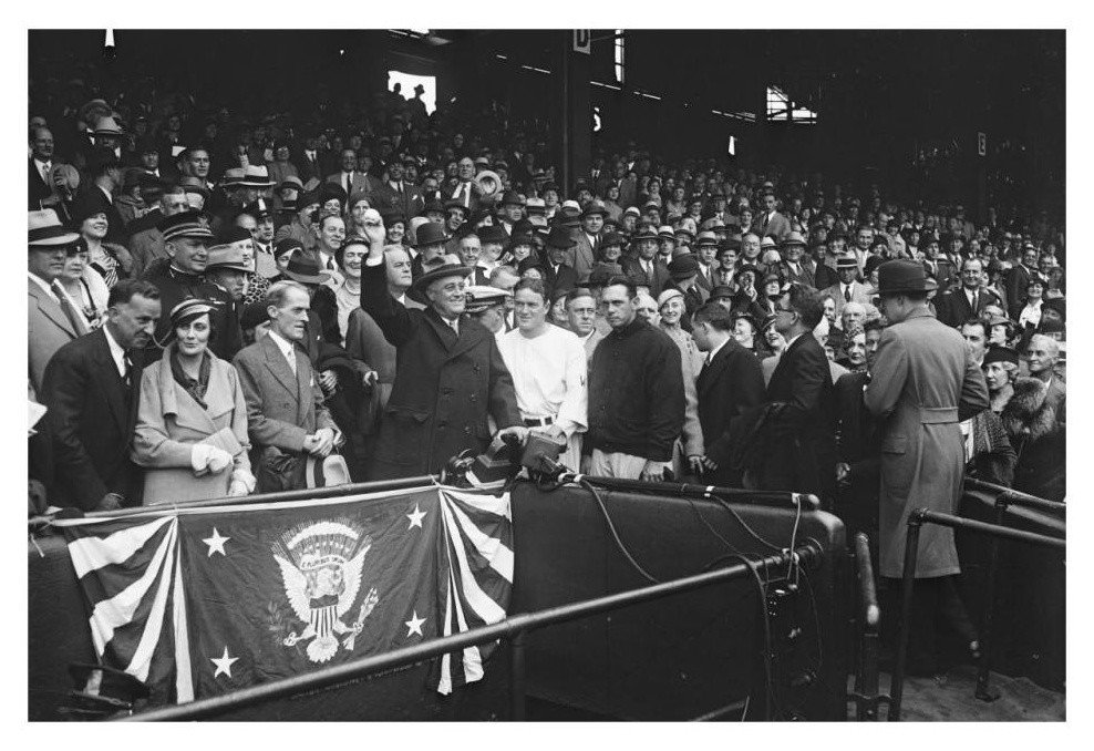 "Franklin D. Roosevelt at Baseball Game, 1932 or 1933" Paper Art, 20 ...