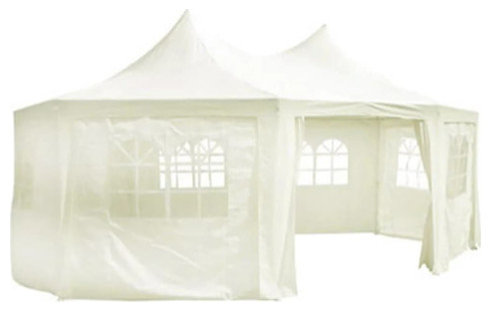 vidaXL Gazebo Octagonal Canopy Tent Patio Pavilion Sunshade with ...