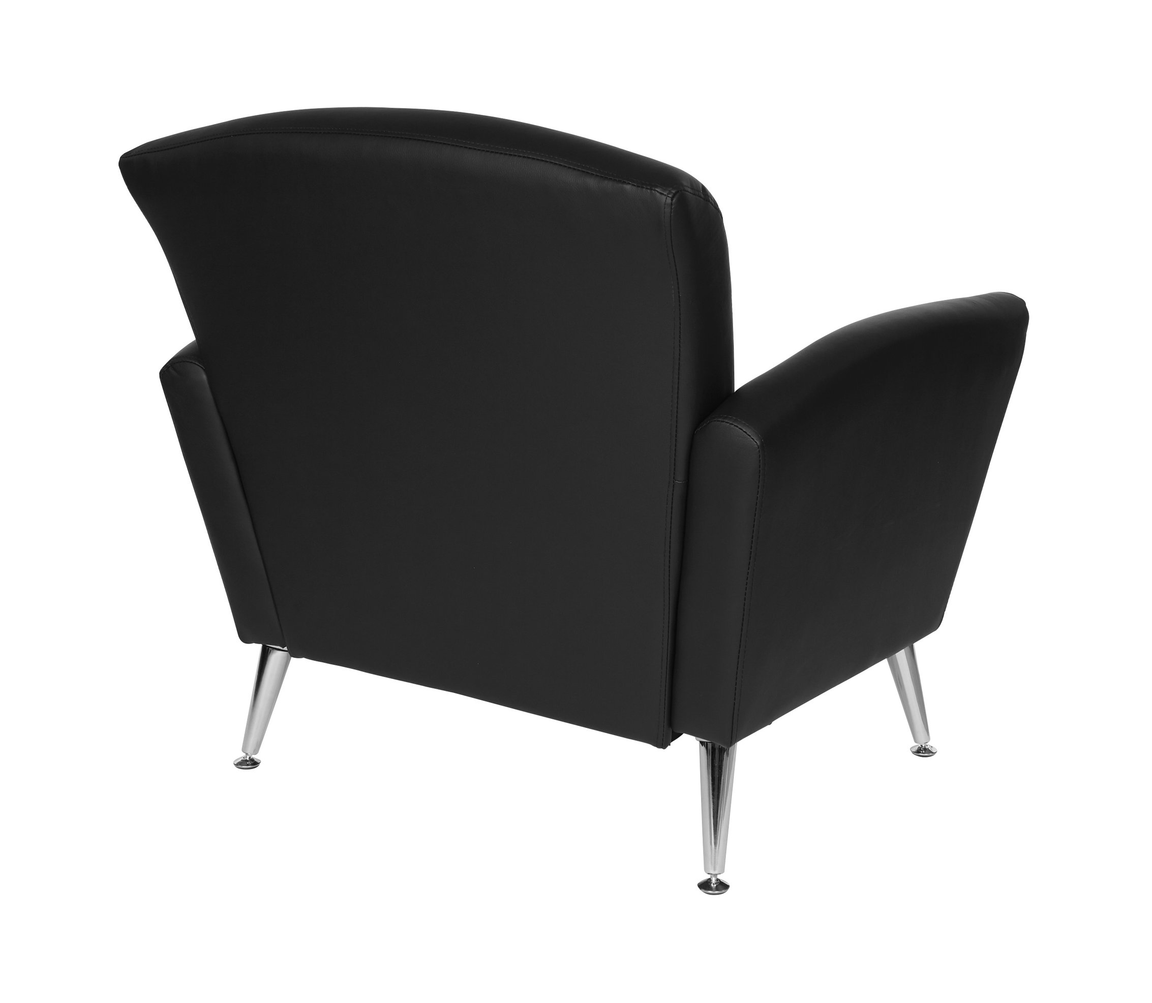 Club Chair, Bonded Leather With Chrome Legs - Midcentury - Armchairs ...