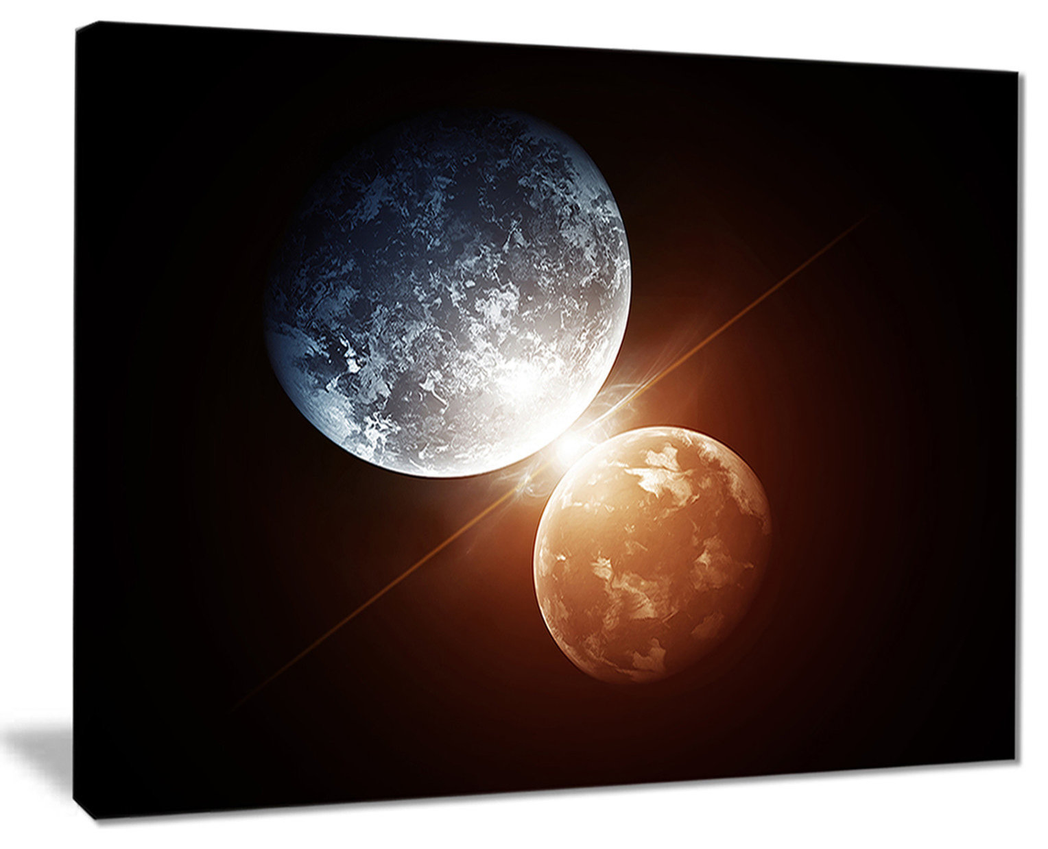 "Kiss Between Two Planets" Canvas Print, 20"x12" - Contemporary ...