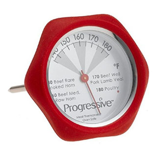 Prep Solutions Red Silicone Stainless Steel Meat Thermometer ...