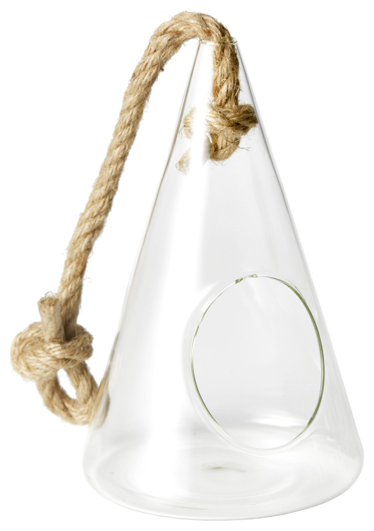 Set of 2 Hanging Glass Teepee Vases, 8" - Beach Style - Terrariums - by ...