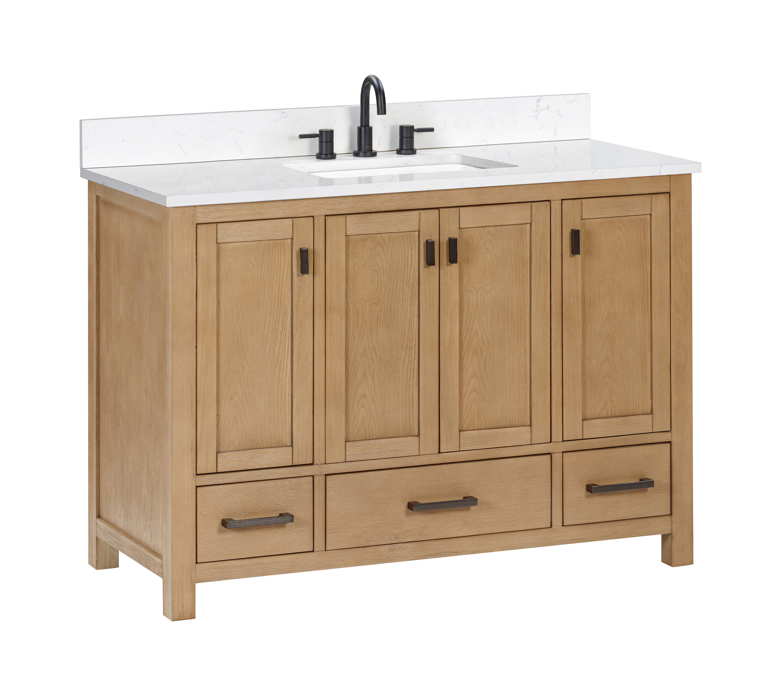Modero Vanity Combo With Cala White Top, Brushed Oak Collection, 49 ...