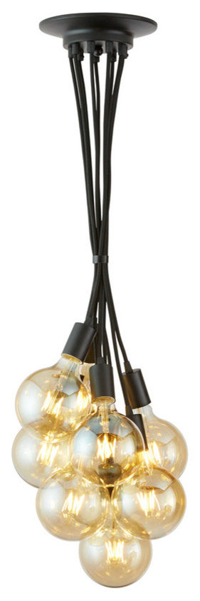 9 Pendant, Grape Cluster, Black, Led - Industrial - Pendant Lighting ...