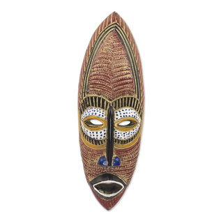Adamma African Wood Mask, Ghana - Southwestern - Wall Sculptures - by ...
