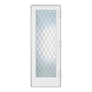 Front Doors - Diamond Grid Frosted Glass Design - 30" x 80" - CUSTOMIZE ...
