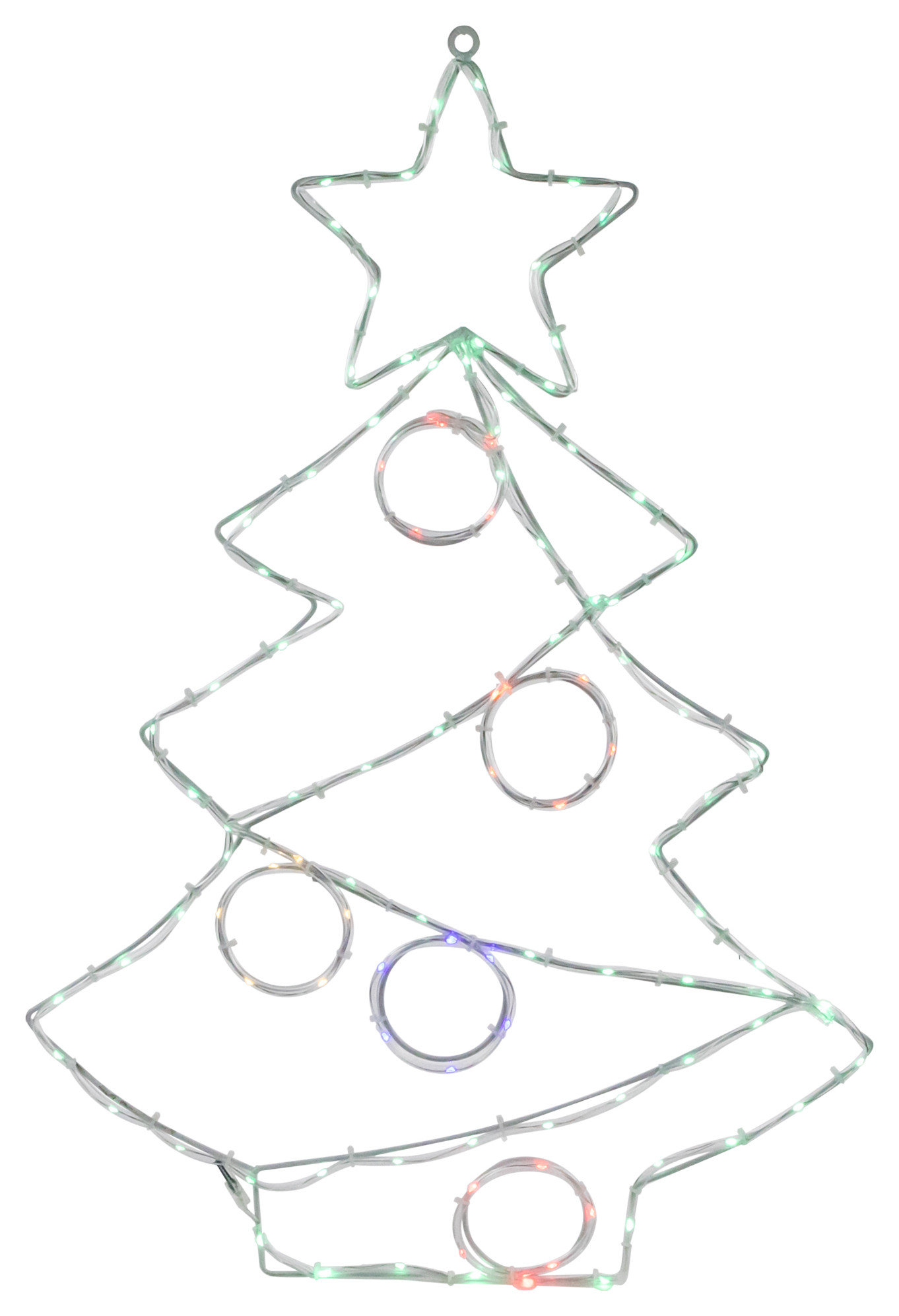 28" Lighted Christmas Tree with Ornaments Window Silhouette Christmas ...