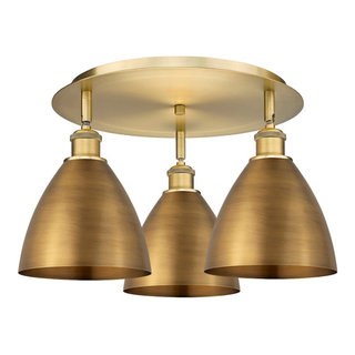 Innovations Ballston Dome 3-Light 19" Flush, Brushed Brass/BB ...