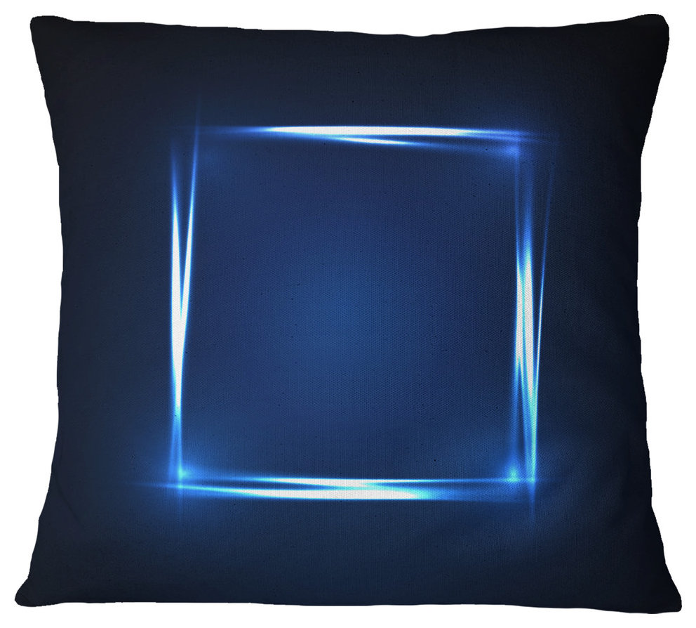 Neon Shape Blue Abstract Throw Pillow, 16"x16 - Contemporary ...