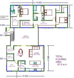 New build layout options - elevated house, two wings separated by deck ...