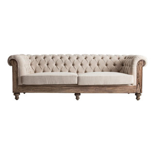 Beige Tufted Chesterfield Sofa, Vical Home Gore - Contemporary - Sofas ...