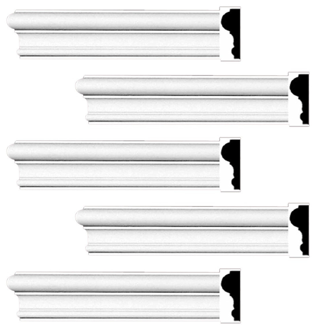 Cornice White Urethane Simple Design 5 Pieces Totaling 480" Length ...