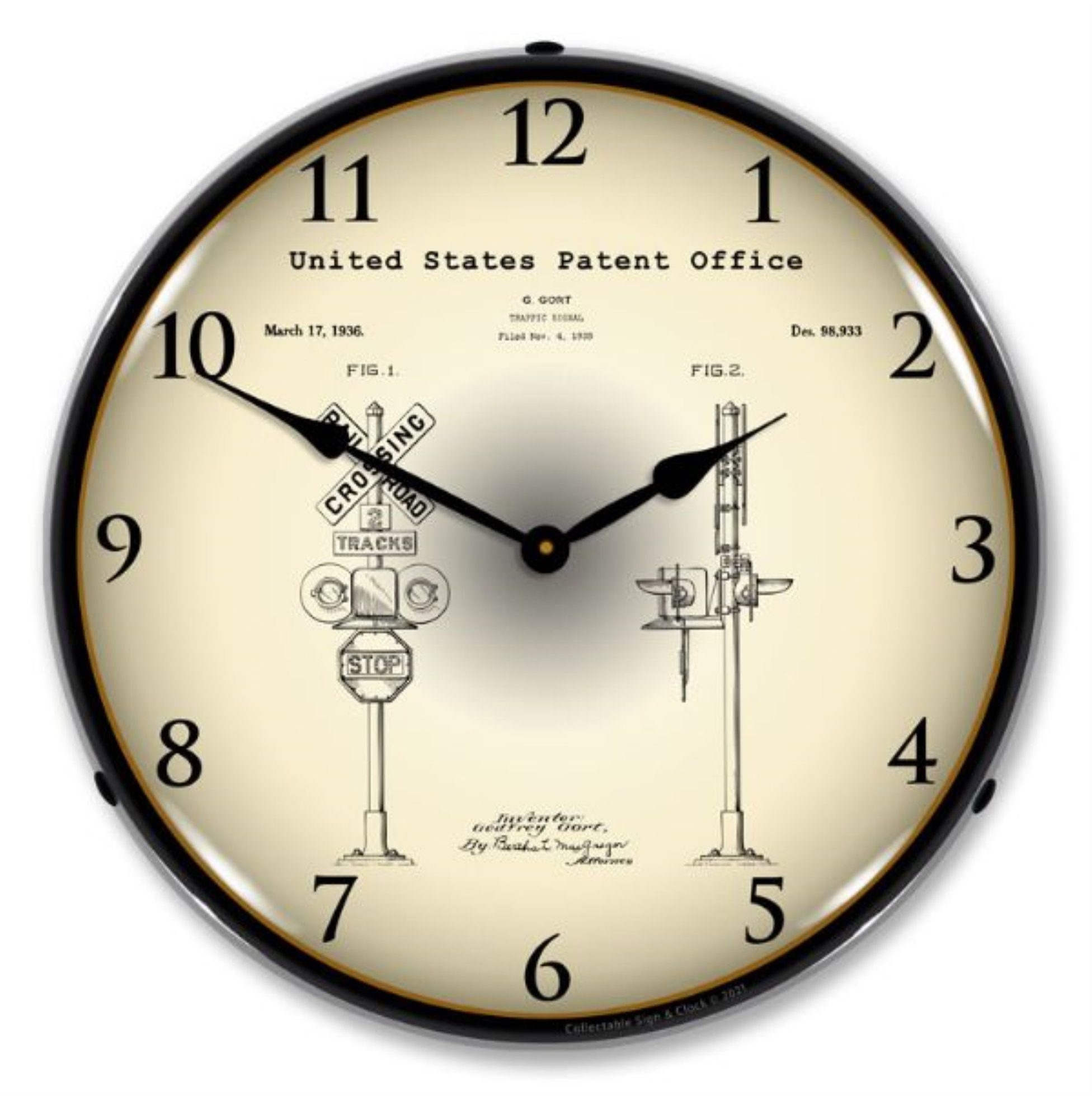 2103237 Railroad Train Crossing Signal 1935 Patent Clock - Contemporary ...