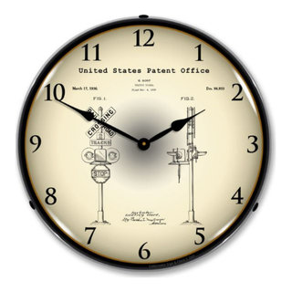 2103237 Railroad Train Crossing Signal 1935 Patent Clock - Contemporary ...