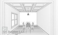 3D rendering of coffered ceiling