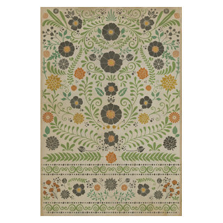 Pattern 36 Prettiest Weeds 38x56 Vintage Vinyl Floorcloth - Traditional ...