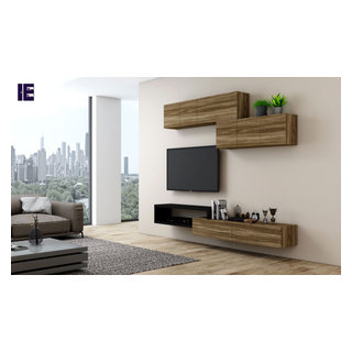 TV Unit Storage Drawers Open Shelves Wall Units Supplied by Inspired ...