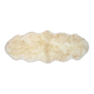 Rustic Sheepskin Double Pelt 2'x5' Rug, Tabby Tip - Contemporary ...