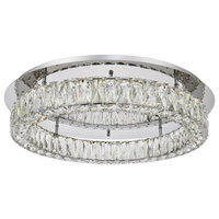 Monroe 1 Light Flush Mount, Chrome - Contemporary - Flush-mount Ceiling ...
