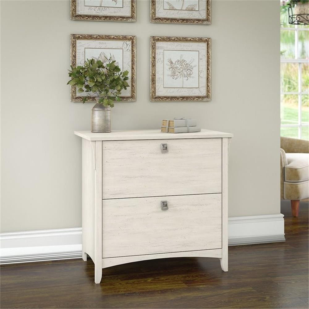 Home Square 2 Piece Wood Filing Cabinet Set with 2 Drawer in Antique ...