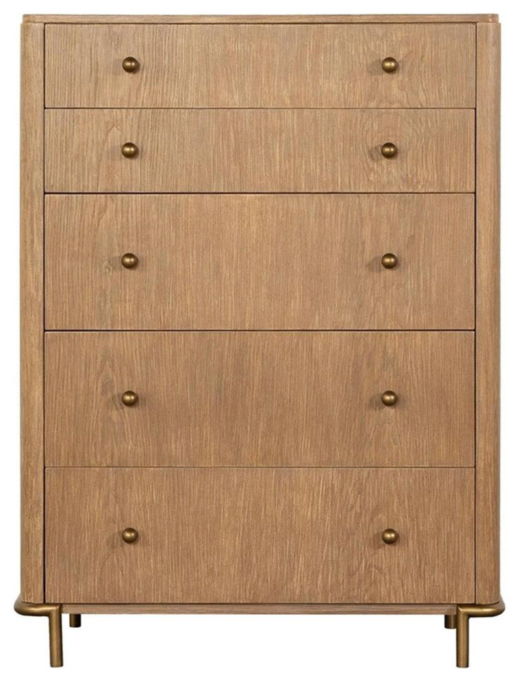 Coaster Arini 5-Drawer Contemporary Wood Chest in Sand Wash ...