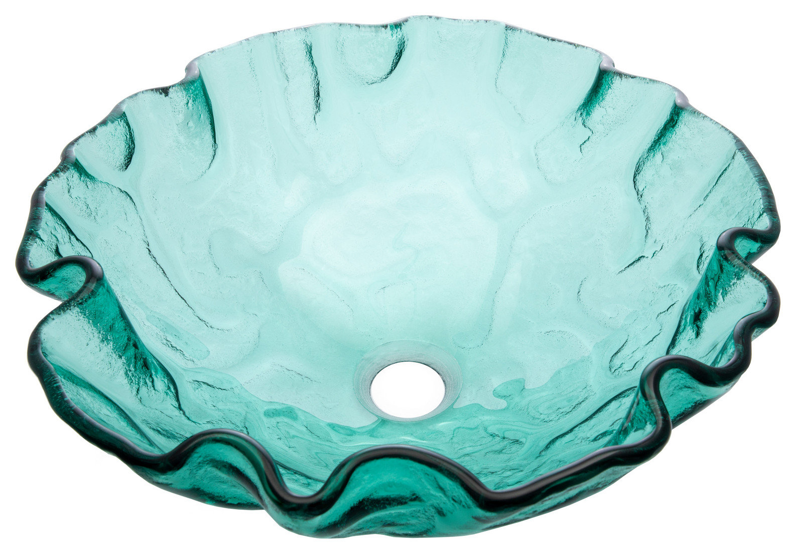 Eden Bath EB_GS53 Green Free form Wave Glass Vessel Sink - Contemporary ...