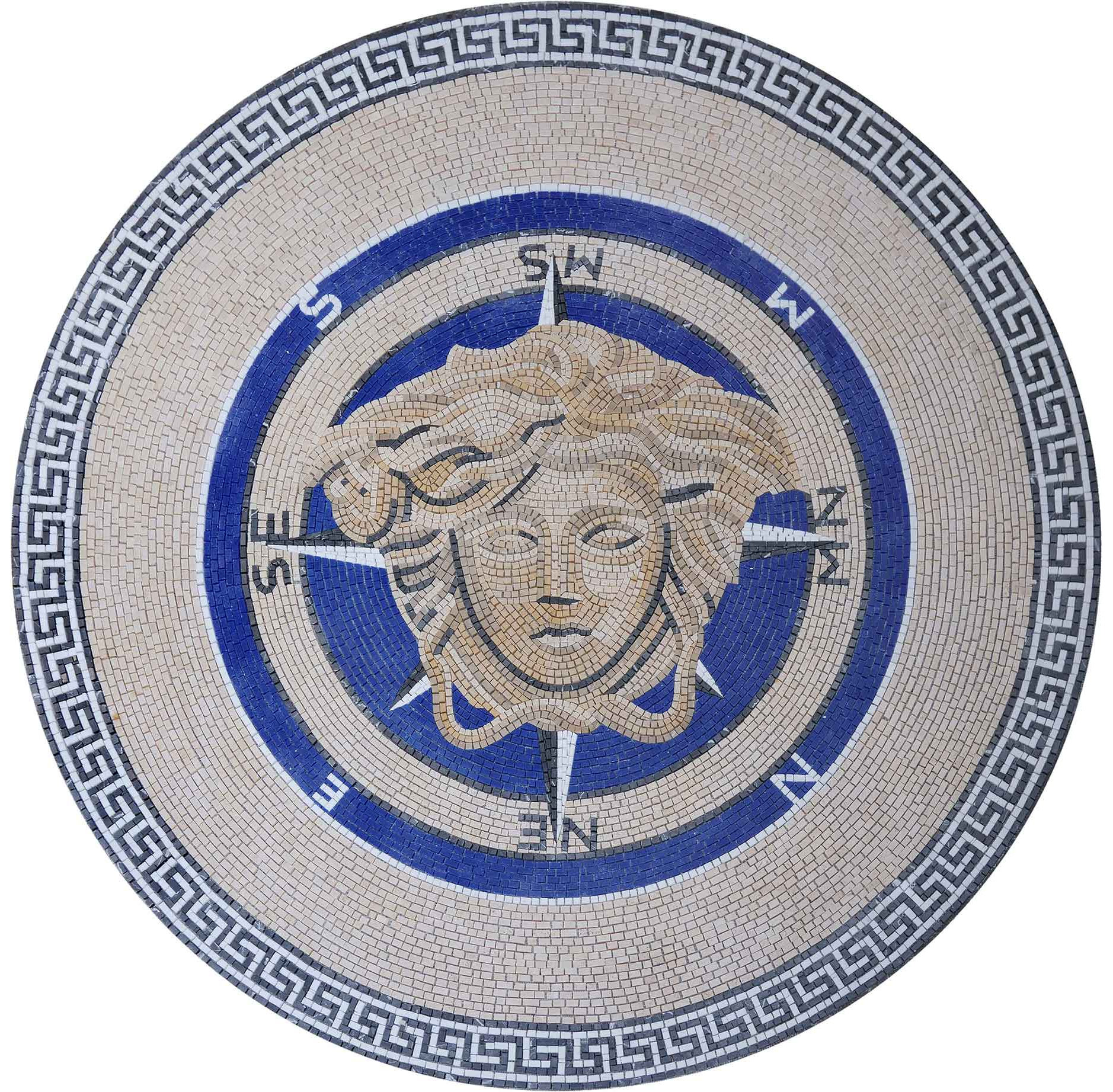 Versace Compass - Mosaic Art, 60" x 60" - Beach Style - Tile Murals ...