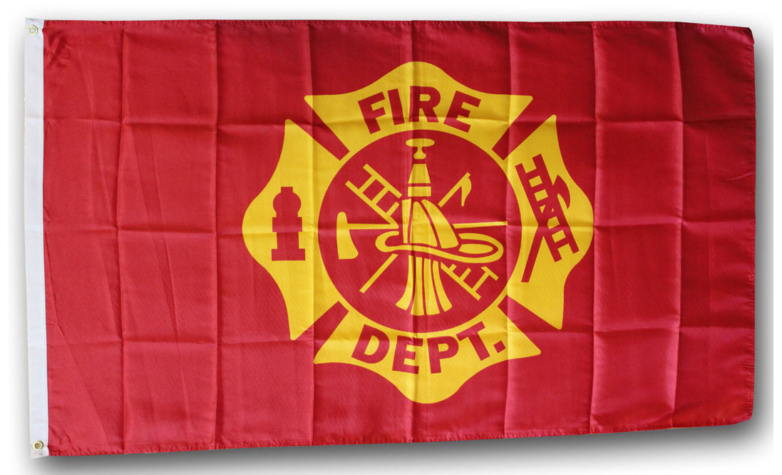 Fire Department, 3'x5' Polyester Flag - Traditional - Flags And ...