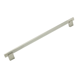 Bridge Style Brushed Nickel Metal Handle, 10-1/8" Hole Centers, 11-3/8 ...